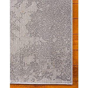 Unique Loom Metro Collection Area Rug (6' 1" x 9' Rectangle, Light Gray/ Gray)
