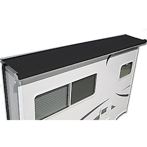 The ShadePro RV Slideout Topper - 140" to 163" Trim to Fit Slide Out Awning Fabric Replacement for RVs and Campers - Ultra-Durable Vinyl Fabric (Black)