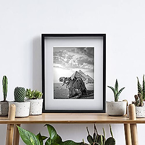 Mikasa Gallery Frame-16x20 in. Photo without Mat, 11x14 in. Photo with Mat, 2 mm Beveled Mat, Vertical or Horizontal Display, 17x21 Inch, Black