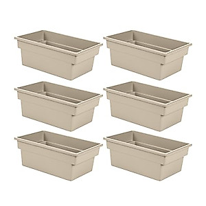 Really Good Stuff All Purpose Bins - Tan, 6 Pack