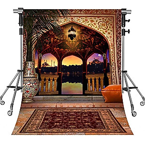 Palace of Morocco Backdrop for Moroccan Party Middle Eastern Style Interior Palace Architecture Art Design Background for Kids Children Baby Shower Birthday Party Decor MEETSIOY 5x7ft LSMT1421