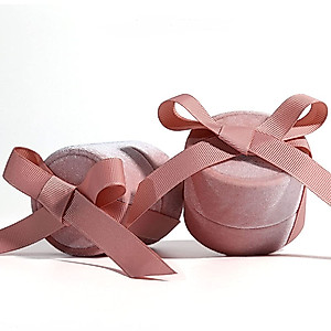 FAYADA Pendant Case Pink Necklace Box Velvet Pendant Gift Box Premium Jewelry Storage Case with Elegant Silk Bow for engagement, wedding ceremony, birthday, anniversary, proposal,alentine's Day(pink)