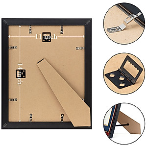 Minesaxel 11x14 Diploma Frame with 8.5 x 11 Opening Black Mat, Display 8.5x11 Degree Certificate Document, Wall Mount or Tabletop Display(Cherry Red)