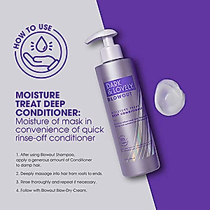 SoftSheen-Carson Dark and Lovely Blowout Moisture Hair Mask & Deep Treatment Conditioner with Castor Oil, For All Hair Types Including Curly, 12 fl oz