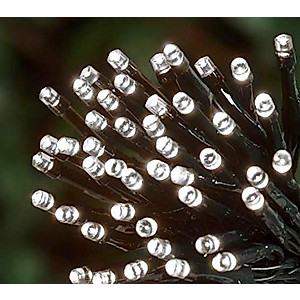 OZS- 2PK 144FT 400LED Solar String Lights Outdoor, Waterproof 8 Modes Solar Outdoor Tree Lights, Green Wire Lights for Garden, Party, Wedding Xmas Decorations (Cool White)