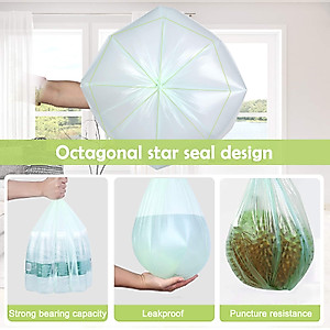 8 Gallon Trash Bags Medium Garbage Bags, Extra Strong Trash-Can-Liner for Bathroom Kitchen Office (120 Counts, 30 Liter, Green)