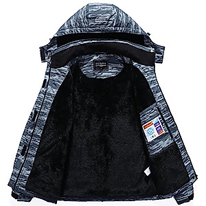 DLGJPA Women's Mountain Waterproof Ski Jacket Detachable Hood Windproof Rain Winter Warm Snow Coat