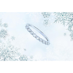 Tirafina Diamond Band Rings, 9 Natural Round Diamonds, Diamonds Set in a Miracle Plate Setting, 14K Rose Gold-plated Sterling Silver/14K Gold-plated Sterling Silver/Sterling Silver band (1/10 cttw)