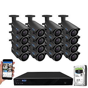 GW Security 16 Channel 4K 8MP Network NVR HD 5MP IP Security Camera System with 16 x 1920P Outdoor 2.8-12 mm 4X Optical Motorized Zoom PoE Bullet Cameras and Pre-installed 4TB HDD