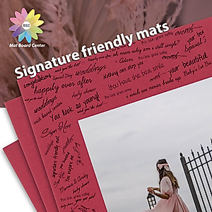 Mat Board Center, 11x14 Red Color Uncut Photo Mat Boards, 4-Ply Thick Matboards for Frames, Prints, Photos (10 Pack)