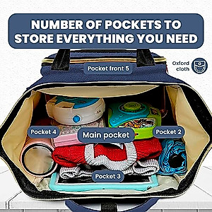 CRAWL Diaper Backpack, Bag, Waterproof Backpack, Back Pack, Red, Blue, Pink, Multicolored, Backpack (Blue)