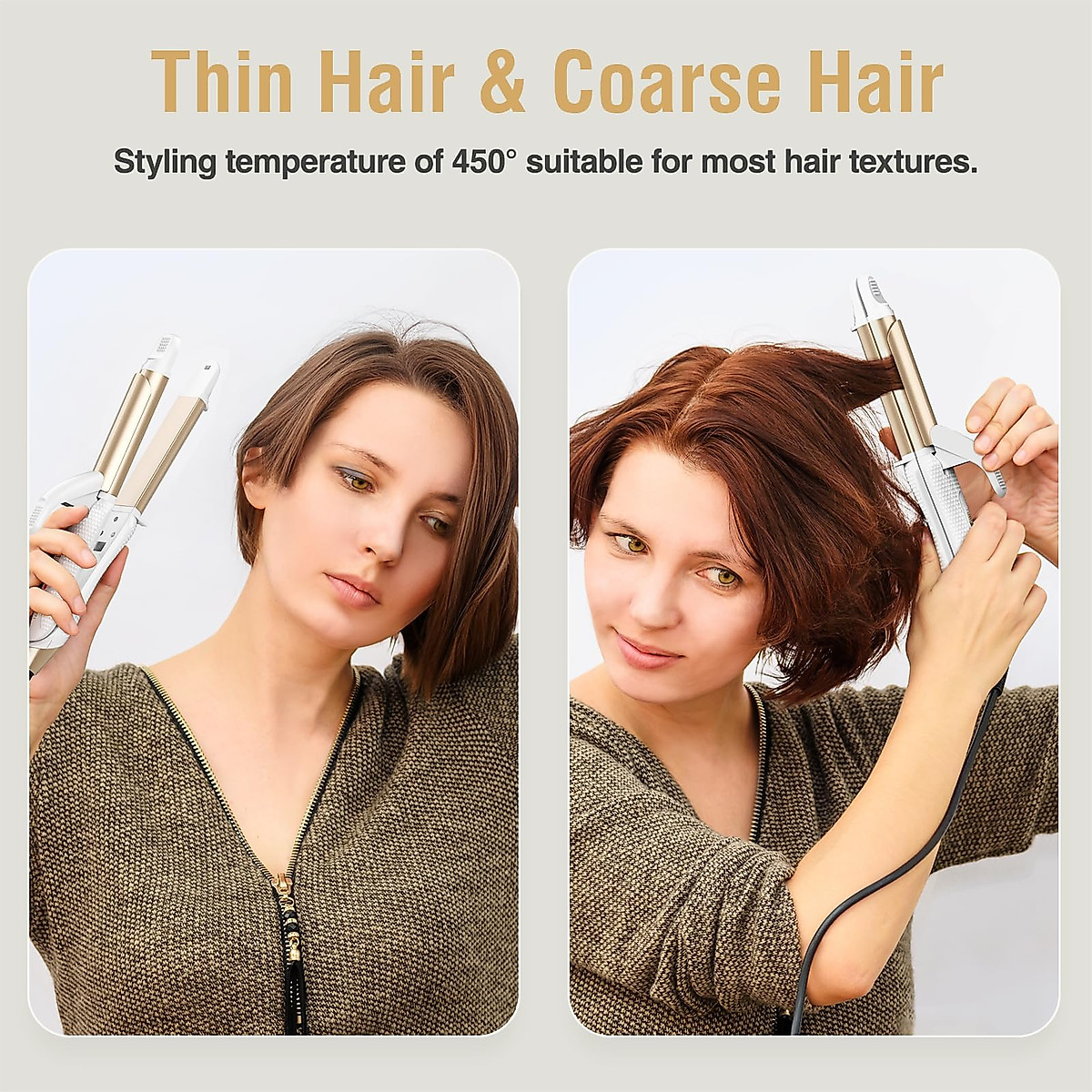 FURIDEN Lite Travel Curling Iron, Dual Voltage Curling Iron 1 inch, Lightweight and Dual Voltage(100-240V), Allows You to Use it Anywhere in The World, Straightening or Curling