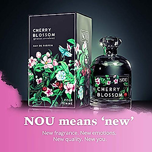 NOU Cherry Blossom Perfume – Floral Perfume with Sweet Fruity Notes – Natural Perfume for Women with Essential Oils – Fresh Smelling Perfume Cherry Blossom Perfume for Women – 1.7 fl oz EDP