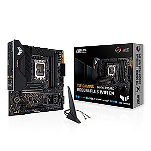 ASUS TUF B660M-PLUS WiFi D4 LGA 1700(Intel 12th Gen) mATX Gaming Motherboard (PCIe 5.0,DDR4,2xPCIe 4.0 M.2 Slots,WiFi 6,2.5 Gb LAN,Front USB 3.2 Gen 1 Type-C,Two-Way AI Noise Cancelation)