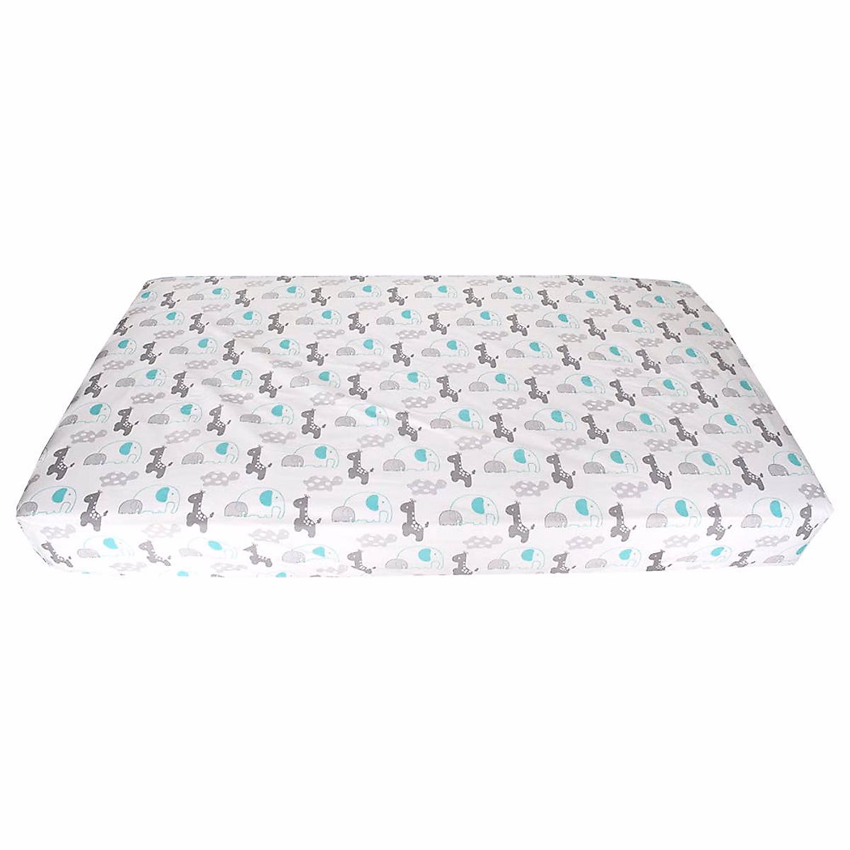 BabyFad Animal Print Turquoise 9 Piece Baby Crib Bedding Set 100% Cotton