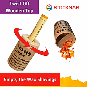 Lyra Stockmar Stick Crayon Sharpener-Twist Off Wood Top w/Cardboard Barrel- Jumbo Crayon Sharpener for Large Beeswax Crayons -Waldorf Art Supplies, Made in Germany