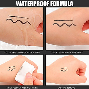 DekRion White Eyeliner & Black Eyeliner Set, Waterproof Liquid Eyeliner Quick Drying Long-lasting Eye Liners for Women Makeup Tool Easy To Use Eyeliner Liquid Set