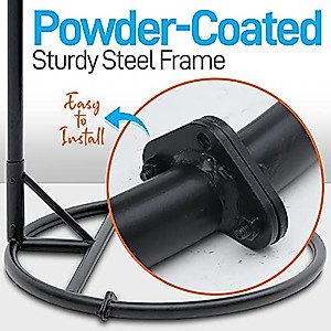 SereneLife Hanging Egg Indoor Outdoor Patio Wicker Rattan Lounge Chair with Stand, Steel Frame, UV Resistant Washable Cushions for Garden Backyard Deck Sunroom, Black+Brown