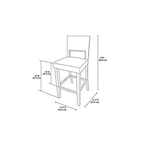 Linon Vega Bar Stool, 19"W x 20"D x 44.5"H, Blue