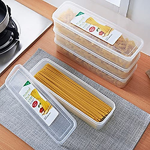 3Pcs Pasta Storage Container Plastic Spaghetti Food Storage Box, Noodle Canister With Lid for Spaghetti, Pasta, Noodles, Eggs, Fruits Snacks (3)