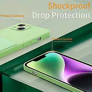 OBHEI Silicone Wallet Phone Case for iPhone 13 6.1 Inch with Credit Card Holder Pocket, Full-Body Bumper Protection Camera Protect Case (Mint Green)