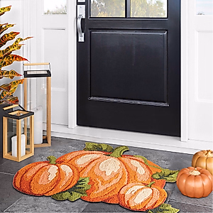 FRJINIE Thanksgiving Pumpkin Rug - 31"×22", Non Slip Washable Welcome Door Mat, Cute Fall Doormats for Indoor Outdoor Entrance Home Bathroom Living Room (D)