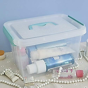 Gloreen 6 Quart Clear Storage Bins with Lid, Stackable Plastic Storage Box/Containers with Glreen Handles and Latches, 6 Packs