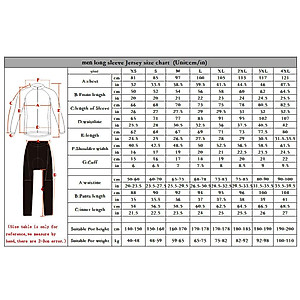 MOXILYN Cycling Jerseys Men Set Bike Clothing for Men Long Sleeve Bike Jacket and Cycling Bibs Pants with 20D Gel Pad