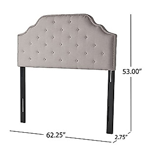 Christopher Knight Home Austell Fabric Headboard, Queen / Full, Light Grey