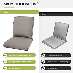 Outdoor Chair Cushions Set of 3 - Outside Durable Thick Replacement Back and Seat Cushion 22x24 with Zipper Cover for Patio Glider Rocking Chairs Loveseat Couch – Grey/Classic