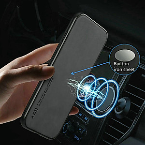 Kepuch Silklike Case for Oppo Reno 10/Reno 10 Pro - Black Hybrid Case with Built-in Metal Plate, Supports Magnetic Car Holder, Precise Cutouts, Avoids Fingerprints and Dust
