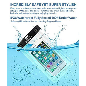 AiRunTech Waterproof Dry Bag and Waterproof Cell Phone Bag for Outdoor Water Sports, Boating, Hiking,Kayaking,Fishing (1 * Phone case(Clear) + 1 * Fanny Pack(Black))