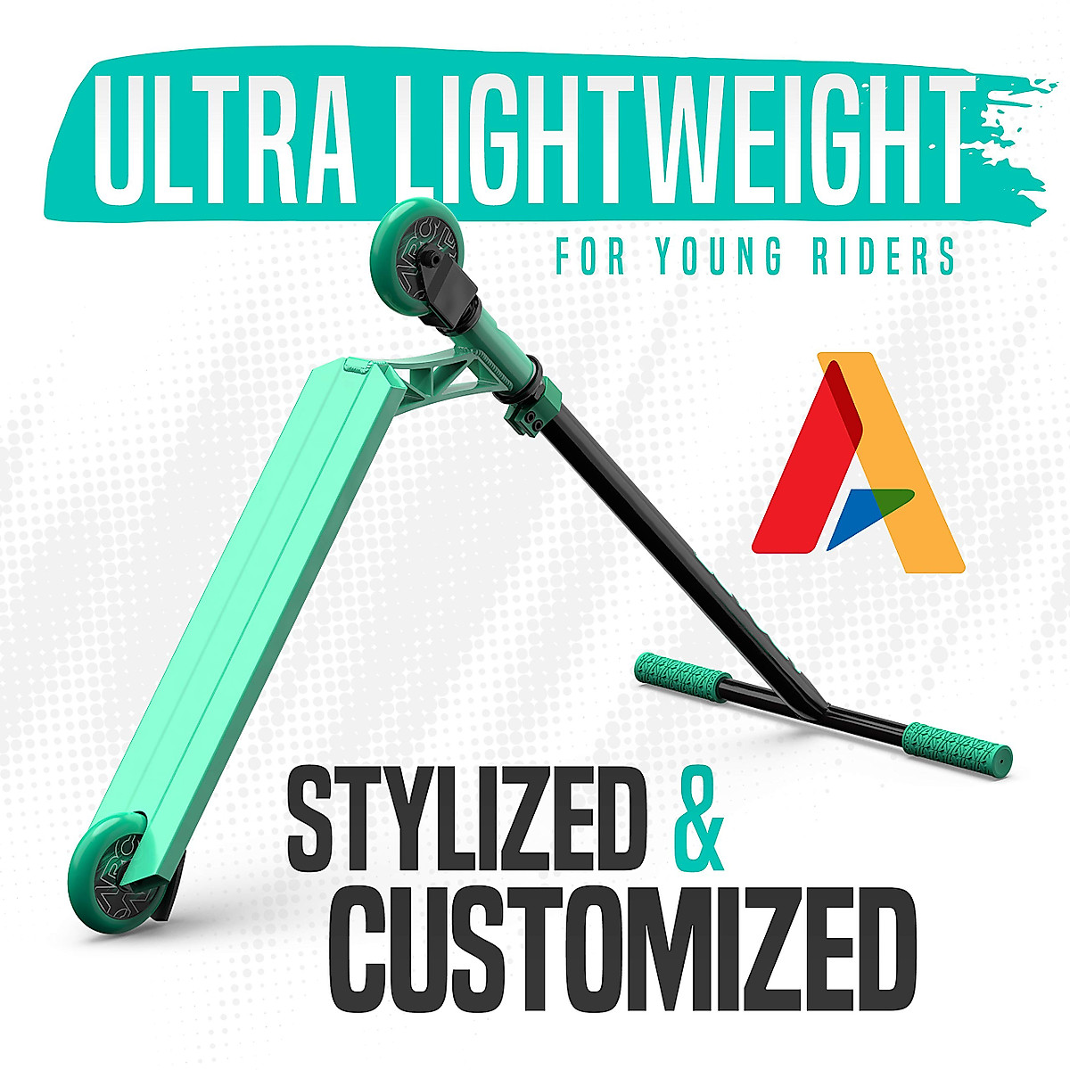 ARCADE Rogue BMX Pro Scooter - Skatepark Scooter for Tricks - Scooter Pro Trick Scooters - Beginner Stunt Scooters for Kids & Pre Teens Ages 7 Years & Up - Boys & Girls Colors Monopatin Scotter (Teal)