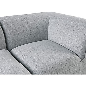Meridian Furniture Miramar Collection Modern | Contemporary Linen Textured Upholstered Modular Sofa, 76" W x 38" D x 28.5" H, Grey