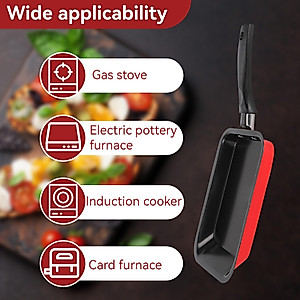 Omelette Pan, Tamagoyaki Pan Nonstick Frying Pan Griddle Pan Skillet with Spatula Nonstick Carbon Steel Egg Frying Pan Japanese Omelette Pan with Kitchen Cooking Tools (7.1 X 4.9 X 0.8in)