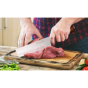MannyGa Nakiri Knife 7 Inch Japanese Chef's Knife with Ergonomic Handle,Meat Cleaver and Asian Chef Knife for Kitchen and Restaurant.