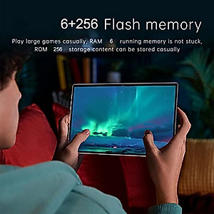 RTLR Gaming Tablet, 10 Inch Tablet Gray Night Reading Mode 100-240V 2.4G 5G Dual Band IPS Screen Calling Support for Android 11 for Reading (Grey)