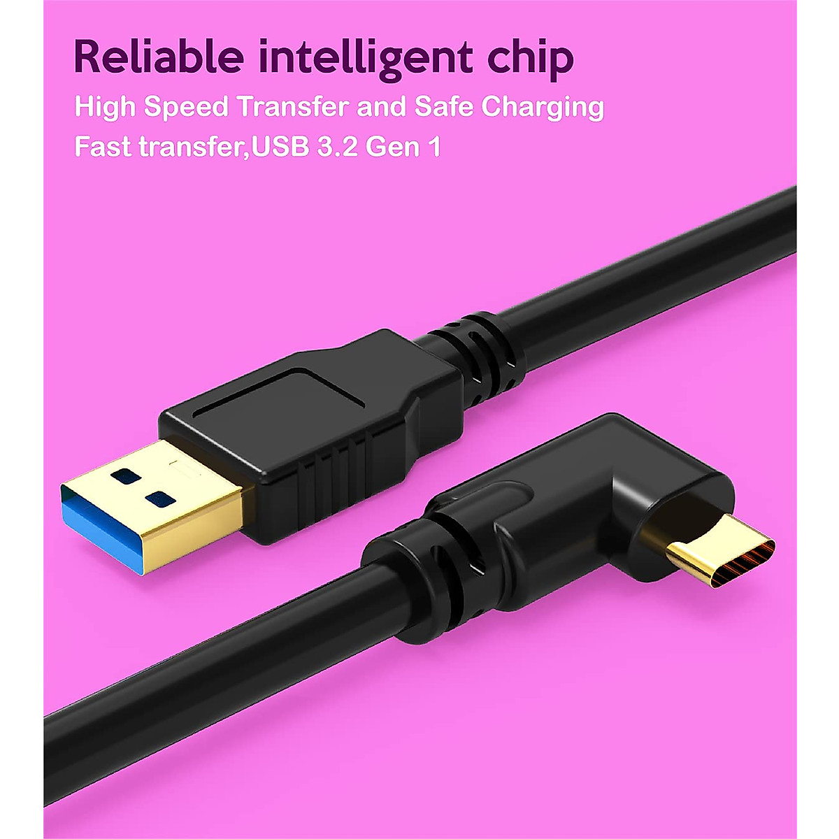 Link Cable for Oculus Quest 2, Virtual Reality Headset Cable for Oculus Quest 2, Steam VR, Fast Charing High Speed PC Data Transfer USB 3.0 to USB C - 10FT (3M)