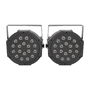 18 Lamp Beads Stage Light, Moving Head Stage Light 2 Par Light Round DMX RGB 3 Colors with 360 Adjustable Brackets for Weddings, Homes, DJ, Birthdays, Parties