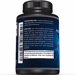 Premium Magnesium Citrate Capsules – Powerful 500mg Magnesium Oxide & Citrate Supplement – Helps Support Healthy Bones, Muscles, Teeth, Energy & Relaxation – 120 Vegetable Capsules