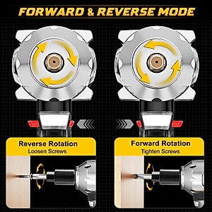 Cordless Impact Wrench 1/2 inch for DeWalt 20v Battery, Impact Wrench 900Ft-lbs(1200N.m) High Torque Brushless Electric Impact Gun, Power Impact Driver with 4-Mode Speed, LED Work Light(no battery)