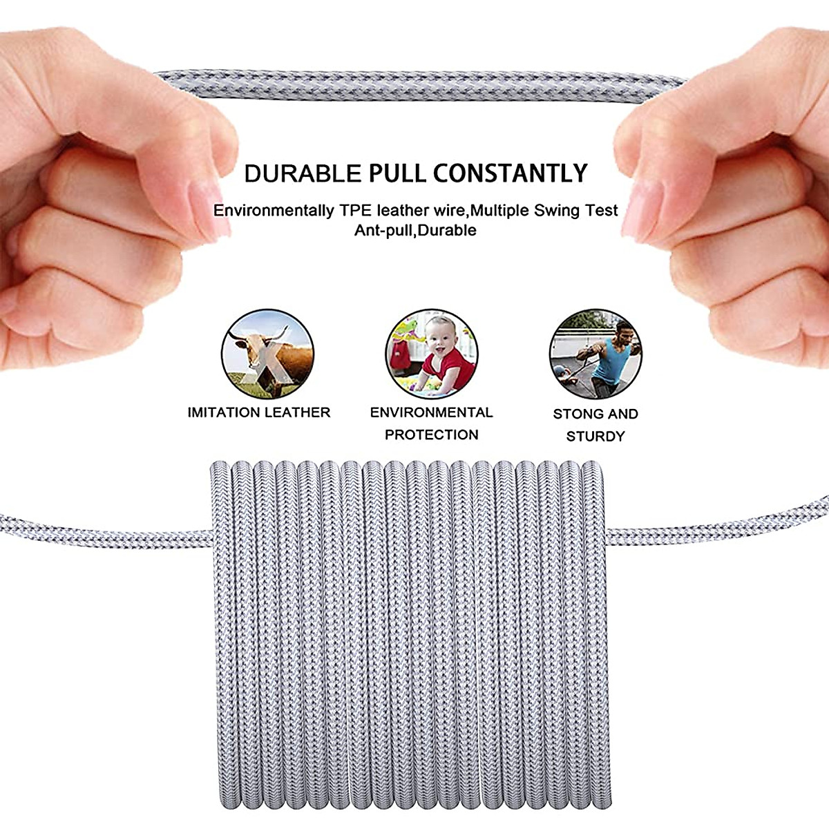 iPhone Charger 20FT/6M [Apple MFi Certified] Lightning Cable Extra Long iPhone Charging Cord Nylon Braided Fast Apple Charger Cable 2.4A for iPhone 12 11 Pro X XS Max XR/8 Plus/7 Plus/6/6s Plus-Silver