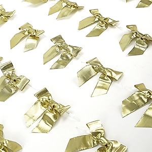 AIMUDI Silver Bows for Christmas Tree 3 Inch Small Silver Bows for Gift Wrapping Silver Twist Tie Bows for Treat Bags Premade Metallic Bows for Crafts, Wreaths, Party Favors, Goodie Bags - 24 PCs