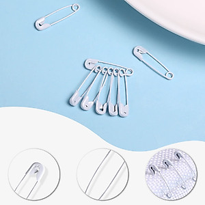 120pcs Safety Pins, 19mm Mini Safety Pins for Clothes Metal Safety Pin for Clothing Sewing Handicrafts Jewelry Making (White)