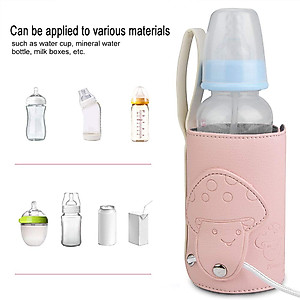Milk Storage Insulation Thermostat, USB Baby Bottle Warmer Baby Bottle Heat Insulated Cover Car Travel Milk Bottle Warmer Intelligent for Home Outside()