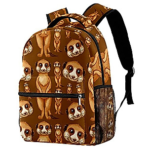 Cute Cartoon Meerkats Backpack for Girls Boys for School Backpacks