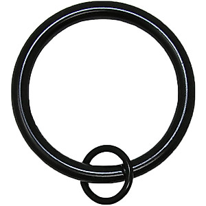 Urbanest Solid Metal Window Drapery Curtain Panel Ring with Eyelet, 1.5" Inner Diameter, Fits Up to 1.25" Rod, Set of 28 - Black