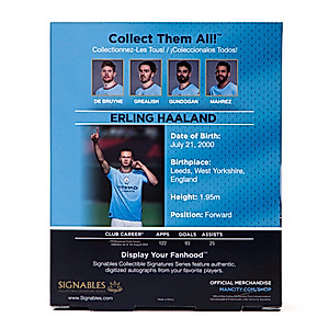 Signables Premium - Man City Erling Haaland - Digitally Autographed Sports Memorabilia - Small Signed Sports Collectible Figurines - Unique Football Figures