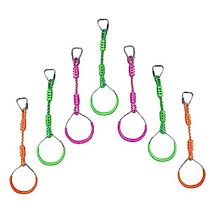 7pcs Rings Indoor Swing for Kids Outdoorswing Kids Outdoor Swing Monkey Bar Ring Kids Swing Ring Exercise Pull up Rings Pull Handles Muscle Exercise Rings Exercise Handle Grip Grip
