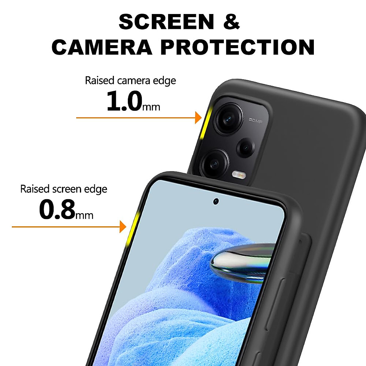 Kaotengwo for Redmi Note 12 Pro/Poco X5 Pro 5G Phone Case with Tempered Glass Screen Protector, Card Holder with Ring Stand case for Note 12 Pro/Poco X5 Pro Cover - Black